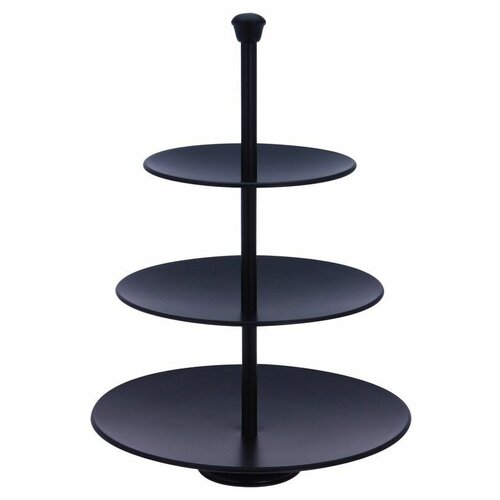 Подставка для пирожных элегантный стиль трёхъярусная, чёрная, 25х37 см, Koopman International A12405490