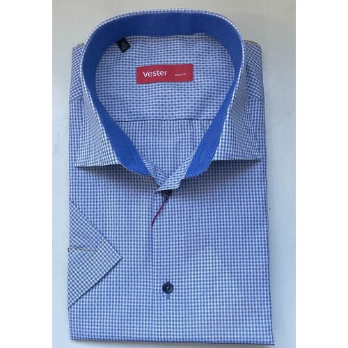 Рубашка Vester, размер 41/182, голубой, синий