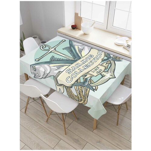 Скатерть прямоугольная JoyArty на кухонный стол "Коллекция моря" из оксфорда, 180x145 см
