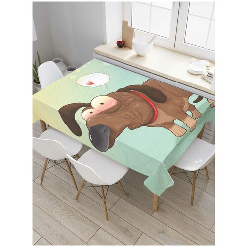 Скатерть прямоугольная JoyArty на кухонный стол "Мысли о любви" из оксфорда, 180x145 см