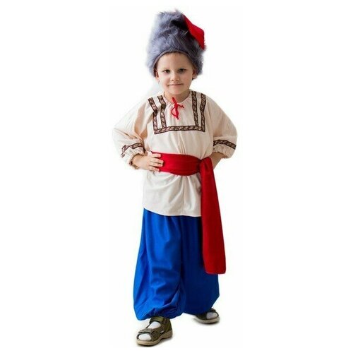 Карнавальный костюм Казак 8-10 лет рост 140-152 см (шапка, рубаха, пояс, шаровары.)