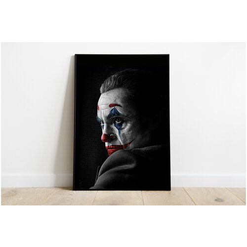 Плакат "Джокер" / Формат А3 (30х42 см) / Постер для интерьера с черной рамкой