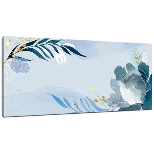 Картина Уютная стена "Акварельная прохлада цветов" 140х60 см