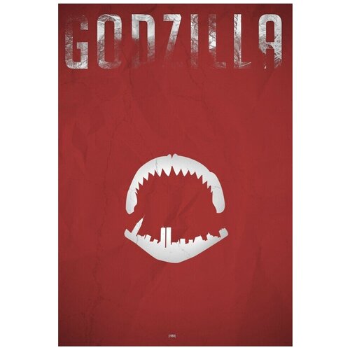 Плакат, постер на холсте Godzilla/Годзилла. Размер 21 х 30 см