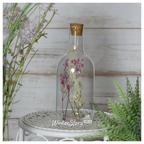 Kaemingk Декоративная бутылка Fleurs de Provence: Blanc 17 см, стекло 803765