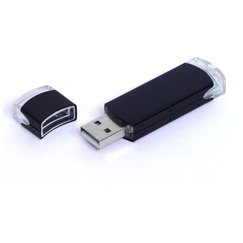 Классическая металлическая флешка для нанесения логотипа (128 Гб / GB USB 2.0 Черный 014 гравировка)