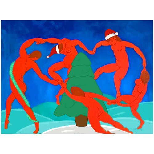 Постер на холсте Новогодний танец Матисс 70см х 52см