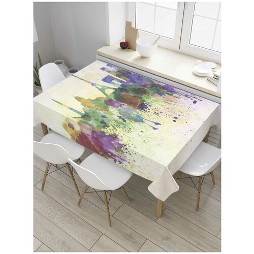 Скатерть прямоугольная JoyArty на кухонный стол "Краски путешествий" из оксфорда, 120x145 см