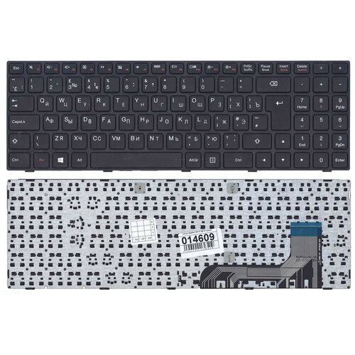 Клавиатура для ноутбука Lenovo IdeaPad B50-10 черная с черной рамкой, версия 1