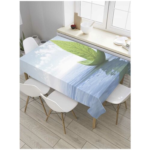 Скатерть прямоугольная JoyArty на кухонный стол "Лиственный кораблик" из оксфорда, 120x145 см
