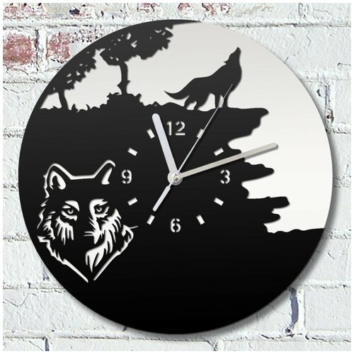 Настенные часы животные волк пейзаж - 821