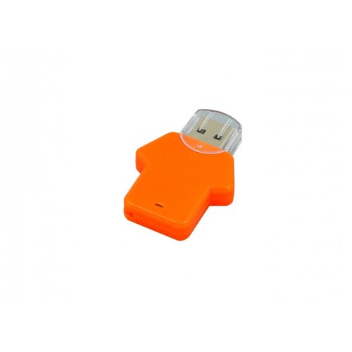Пластиковая флешка для нанесения логотипа в виде футболки (128 Гб / GB USB 2.0 Оранжевый/Orange Football_man)