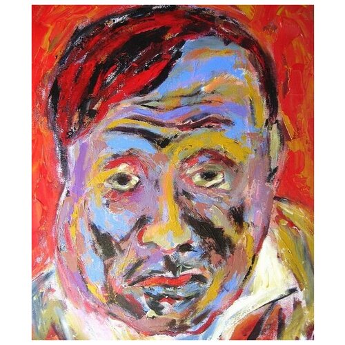 Репродукция на холсте Автопортрет (Self Portrait) №4 Вламинк Морис 30см. x 36см.