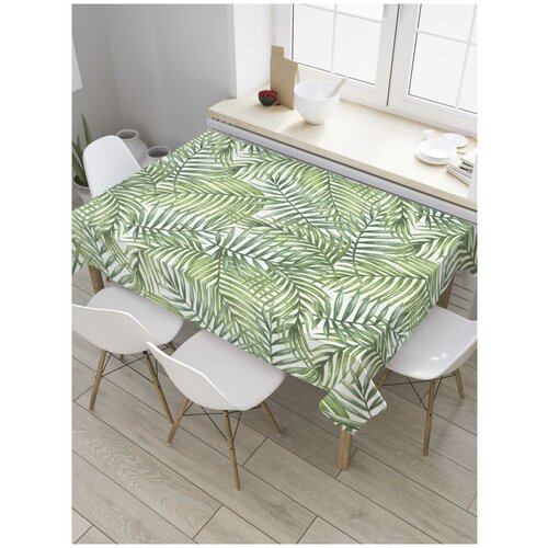 Скатерть прямоугольная JoyArty на кухонный стол "Сплошные листья" из оксфорда, 120x145 см
