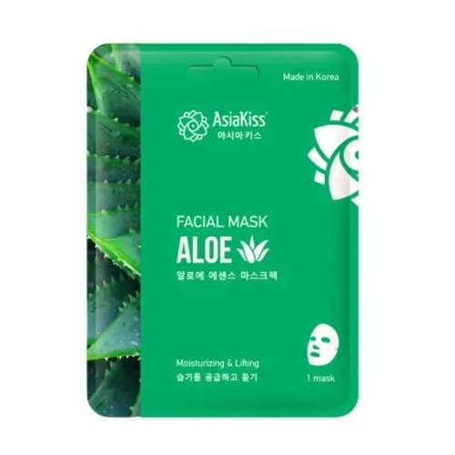 AsiaKiss Маска тканевая для лица с экстрактом алое - Aloe essence facial mask, 25г - 2 штуки