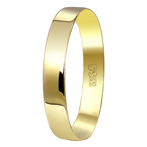Кольцо обручальное Юверос, желтое золото, 585 проба, размер 21.5, белый