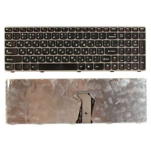Клавиатура для ноутбука Lenovo IdeaPad Z560 Z560A Z565A черная с серой рамкой