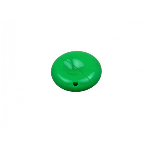 Пластиковая промо флешка круглой формы (8 Гб / GB USB 2.0 Зеленый/Green 021-Round Flash drive из пластика недорого)