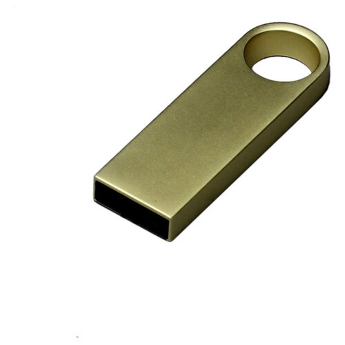 Компактная металлическая флешка с круглым отверстием (128 Гб / GB USB 2.0 Золотой mini3)