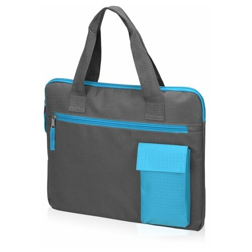 Конференц сумка "Session", цвет серый/голубой