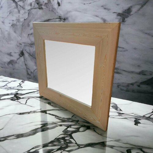 Зеркало с деревянным обрамлением ( палубная доска, лиственница) 69х75см