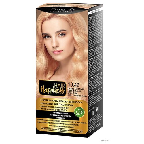 Белита-М Hair Happiness крем-краска для волос, 10.42 очень светлый персиковый блондин, 60 мл