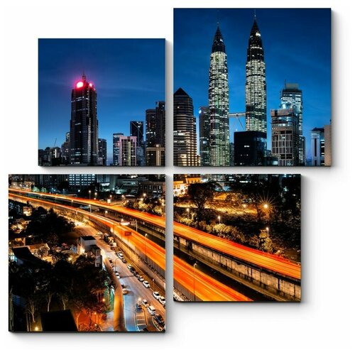 Модульная картина Пробуждающийся Куала-Лумпур на рассвете 100x100