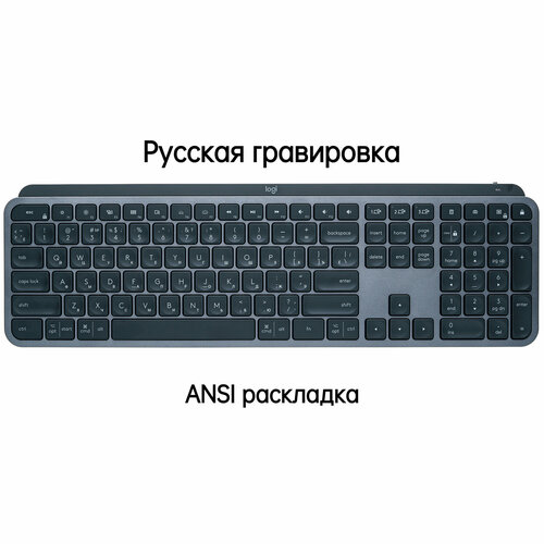 Клавиатура Logitech MX Keys русская гравировка (мелкая, ANSI, win+mac)