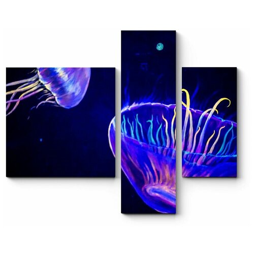 Модульная картина Сияющие медузы140x116