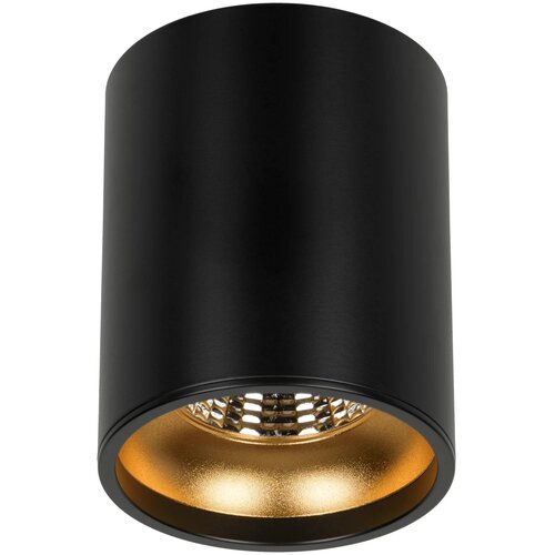 Светильник накладной светодиодный Gauss 12 Вт 3000 K 100 мм цвет чёрный/золотой 82004634