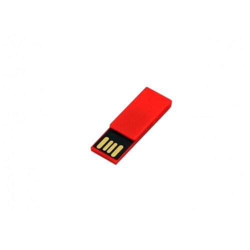 Пластиковая флешка зажим скрепка для нанесения логотипа (64 GB USB 2.0 Красный/Red p_clip01 пластик под нанесение УФ печати)