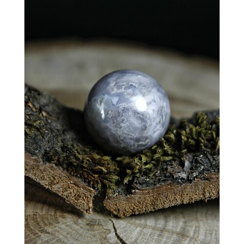 Оберег, амулет Агат - шар, натуральный камень, диаметр 25-27 мм, 1 шт - защита от порчи, сглаза