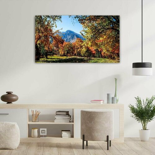 Картина на холсте 60x110 LinxOne "Осень деревья colorful tree" интерьерная для дома / на стену / на кухню / с подрамником