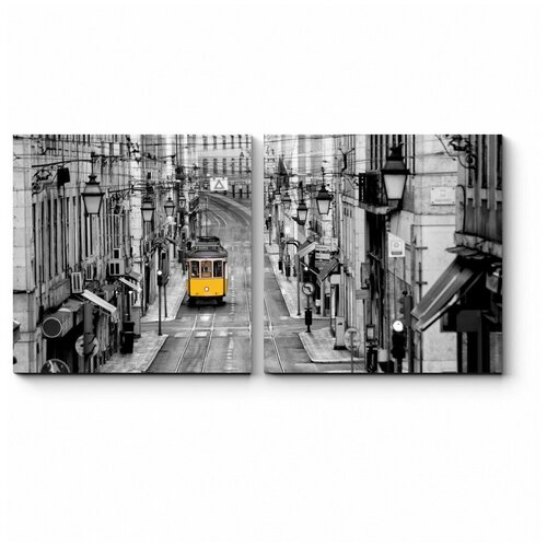 Модульная картина Одинокий трамвай, Лиссабон 100x50
