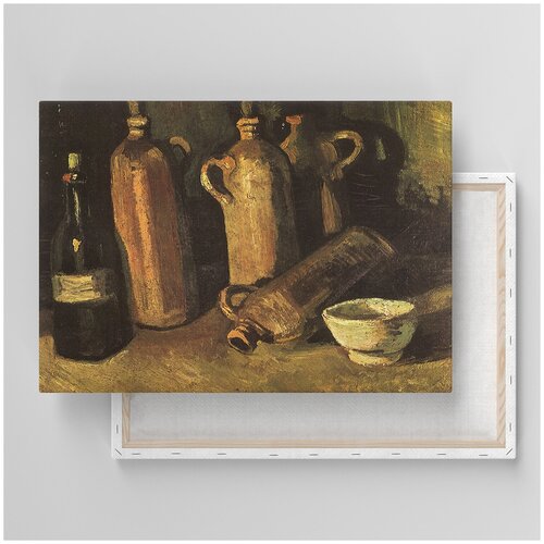 Картина на холсте с подрамником / Van Gogh - Still Life with Four Stone Bottles, 1884 / Ван Гог