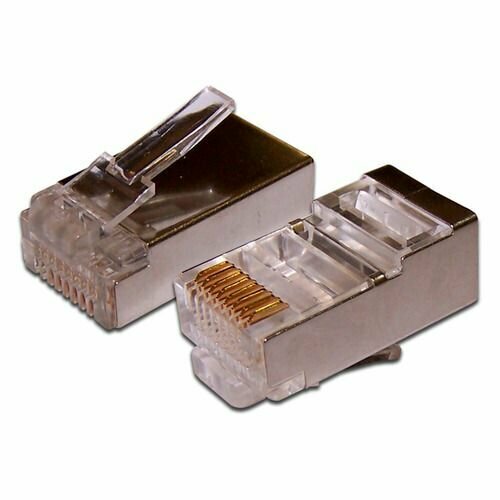 Коннектор Lanmaster (TWT-PL45/S-8P8C) FTP кат.5e RJ45 серебристый (упак:100шт)