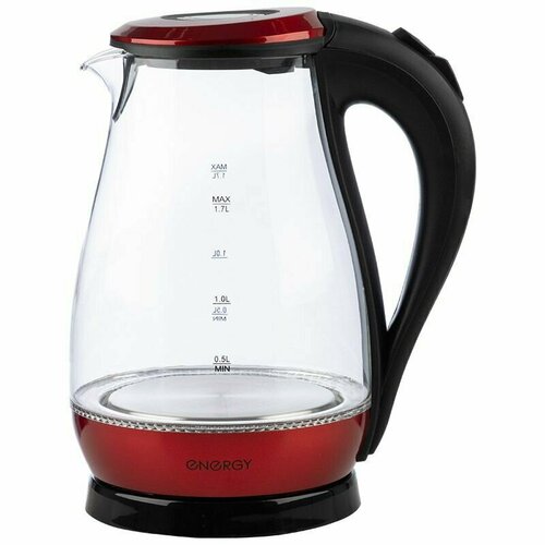 Чайник ENERGY E-204 /1.7л стекло, пластик цвет красный