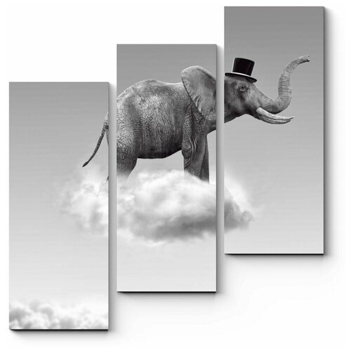 Модульная картина Летающий слон 90x96
