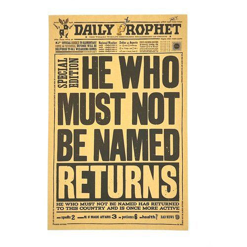 Плакат "Тот кого нельзя называть, вернулся" Гарри Поттер