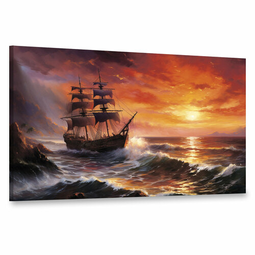 Интерьерная картина 100х60 "Пиратский закат"