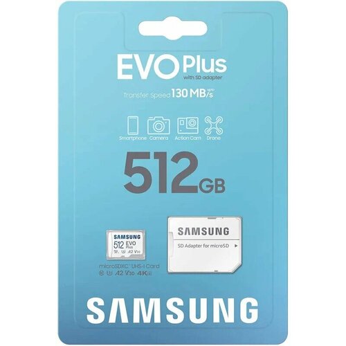 Micro SecureDigital 512Gb Samsung SDXC EVO+ MB-MC512KA/CN