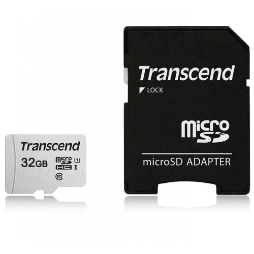 Карта памяти Transcend 300S microSDHC 32Gb UHS-I Cl10 +ад, TS32GUSD300S-A