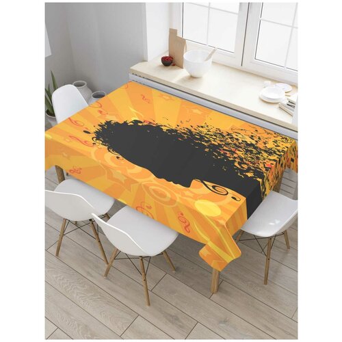 Скатерть прямоугольная JoyArty на кухонный стол "Пламенный джаз" из оксфорда, 180x145 см