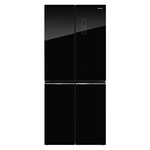 Холодильник NORDFROST RFQ 450 NFGB, четырехдверный, инвертор, общий объем 451 л, индивидуальная зона свежести и контроля влажности, электронное управление, Multi Air Flow, цвет черное стекло