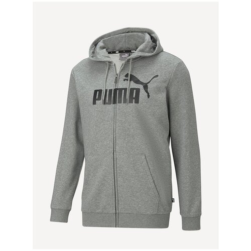 Толстовка PUMA Essentials Big Logo Full-Zip Men's Hoodie, размер L, серый