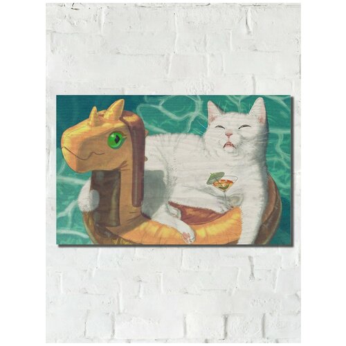 Картина интерьерная на дереве животные кот котенок милота - 5135