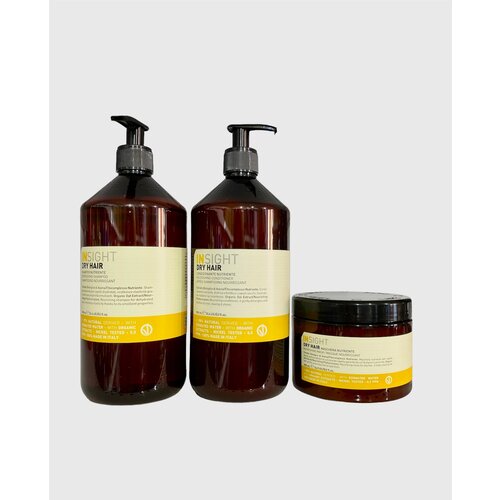 Insight Набор Dry Hair для сухих волос шампунь 900 мл + кондиционер 900 мл + маска 500 мл