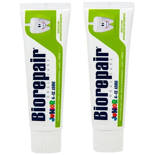 Детская зубная паста Biorepair Junior Мята (2 штуки)