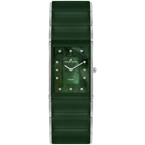 Наручные часы JACQUES LEMANS High Tech Ceramic 1-1940i, зеленый, серебряный