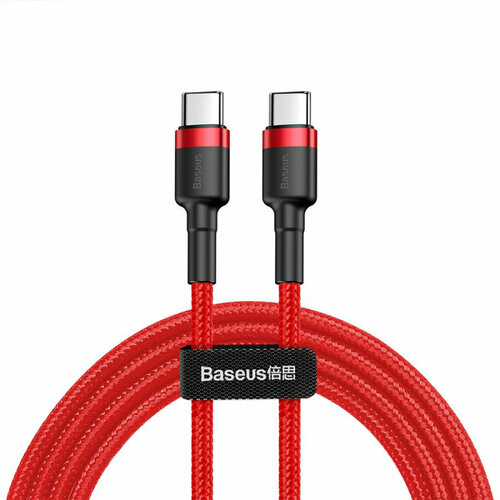Кабель USB-C BASEUS Cafule Type-C - Type-C, 3A, 15W, 2 м, красный+черный